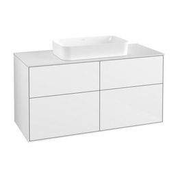 Villeroy & Boch Villeroy und Boch Finion Waschtischunterschrank G67100GF 120x60,3x50,1cm, Glass White Matt, Glossy white lacquer