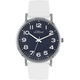 s.Oliver Damen Quarzuhr, wei&szlig;, Armbanduhren, Armbanduhr, Damenuhr, analog, Silikonarmband