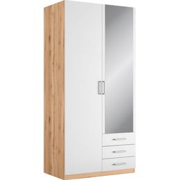 Kleiderschrank Priess, B:94cm H:193cm T:56cm, wei&szlig;, Holzwerkstoff, Schlafzimmer, Schr&auml;nke, "Amsterdam", mit oder ohne LED-Beleuchtung