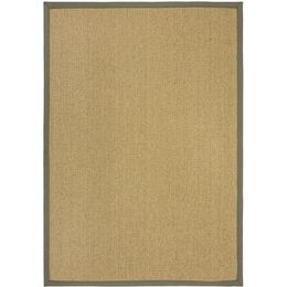 Teppich FLAIR RUGS, B:120cm H:6mm L:170cm, gr&uuml;n, Kunstfaser, Wohnzimmer, Teppiche, "Sisal Look", Sisal Look Border Indoor Outdoor Bodenl&auml;ufer Teppich