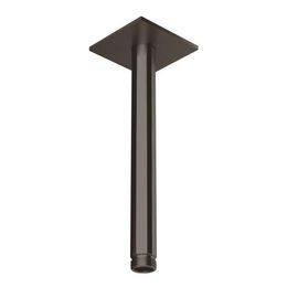 Herzbach Design iX PVD Deckenarm 21.964820.2.40 Black Steel, f&uuml;r Regenbrause, 200mm, mit Rosette 70x70mm