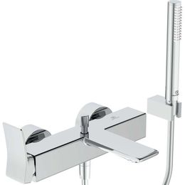 Ideal Standard Conca Wannenarmatur BC763AA Aufputz, mit Brause-Set, verchromt