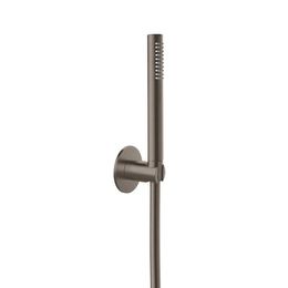 Herzbach Design iX PVD Wannenset 21.914100.1.40 Black Steel, mit Konushalter, Brauseschlauch 1.600mm