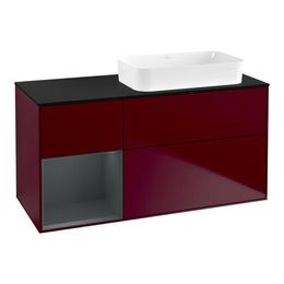 Villeroy & Boch Villeroy und Boch Finion Waschtischunterschrank G682HGHB 120x60,3x50,1cm, Regal links Midnight Blue Matt Lacquer, Peony Matt
