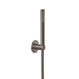 Herzbach Design iX PVD Wannenset 21.914000.1.40 Black Steel, mit Konushalter, Brauseschlauch 1.250mm