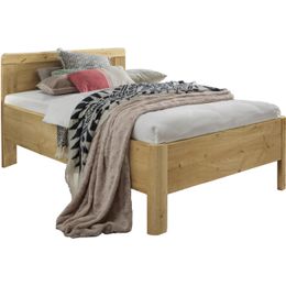 Holzbett Wiemann, B:129cm H:88cm L:217cm, beige, Betten, "Bern, Bettgestell, Bettrahmen, für Schlafzimmer", verschiedene Größen und Farben, in