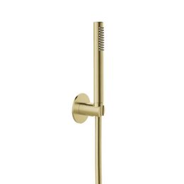 Herzbach Design iX PVD Wannenset 21.914000.1.41 Brass Steel, mit Konushalter, Brauseschlauch 1.250mm