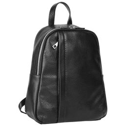 Samantha Look Damen Cityrucksack, schwarz, Leder, Rindsleder, Rucks&auml;cke, Echt Leder, Made in Italy
