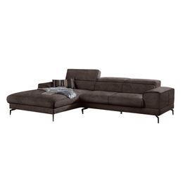 Ecksofa W.Schillig, B:303cm H:70cm T:193cm, braun, Stoff S37 (100% Polyester): Luxus-Microfaser in Lederoptik, Wohnzimmer, Sofas, "piedroo,