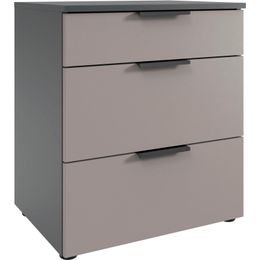 Nachtkommode wimex, B:54cm H:70cm T:41cm, grau, Spanplatte, Sideboards, "Oxford by fresh to go, mit Schubladen, in 2 Gr&ouml;&szlig;en", Mit Soft-close
