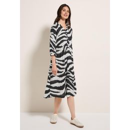 Cecil Damen Tunikakleid, grau, Gr. XL, bedruckt, Web, 100% Baumwolle, Kleider, mit Print