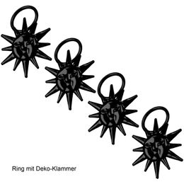 Gardinenring Liedeco, &Oslash;:1,6cm, schwarz, Metall, Gardinenbefestigungen, "Sonne", f&uuml;r Gardinenstangen &Oslash; 16 mm