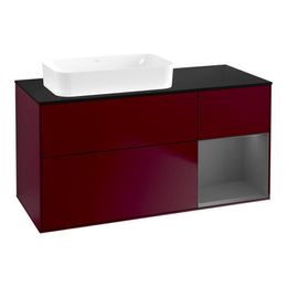 Villeroy & Boch Villeroy und Boch Finion Waschtischunterschrank G692GKHB 120x60,3x50,1cm, Regal rechts Anthracite matt, Peony Matt