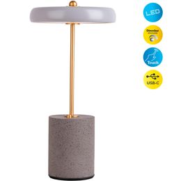 Näve NÄVE Tischleuchte ""SETA" Tischlampe H: 30 cm", Ø 15cm H: 30cm, 1 Stk., grau, Wohnzimmer, Leuchten, Dimmbar per Berührungssensor