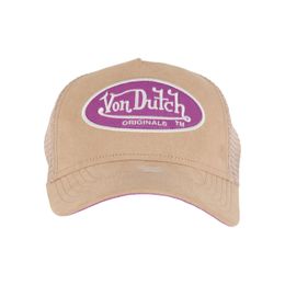 Von Dutch Damen Trucker Cap "Von Dutch TRUCKER BOSTON CAPS"beige, lila, 100% Suede, Caps