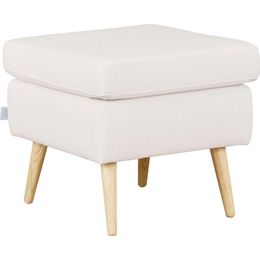 Hocker Home Affaire, B:58cm H:49cm T:58cm, beige, Samtcord (92% Polyester 8% Polyamid);Struktur (100% Polyester);Struktur Hahnentritt (100%