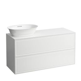 Laufen The new classic Schubladenelement/Sideboard H4060830856281 117,5x60x45,5cm, 2 Schubladen, Waschtisch Ausschnitt links, geschw&auml;rzte Eiche