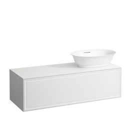 Laufen The new classic Schubladenelement/Sideboard H4060820856281 117,5x34,5x45,5cm, 1 Schublade, Waschtisch Ausschnitt rechts, geschw&auml;rzte Eiche