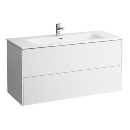 Laufen Pro S Base Waschtisch mit Unterschrank 120 cm H8649632601041 Waschtisch-Set, 120x50cm, 2 Schubladen, 1 Hahnloch, wei&szlig; matt