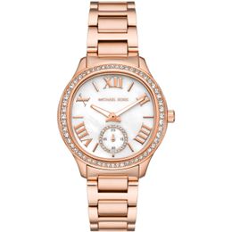 Michael Kors Damen Quarzuhr "SAGE", rosa, Armbanduhren, Armbanduhr, Damenuhr, Perlmutt-Zifferblatt, Edelstahlarmband