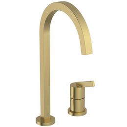 Ideal Standard Gusto K&uuml;chen-2-Loch-Armatur BD423A2 brushed gold, mit hohem eckigen Rohrauslauf