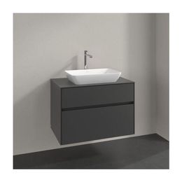 Villeroy & Boch Villeroy und Boch Collaro Waschtischunterschrank C108B0VR 80x54,8x50cm, Waschtisch mittig, LED-Beleuchtung 5,7 W, graphite