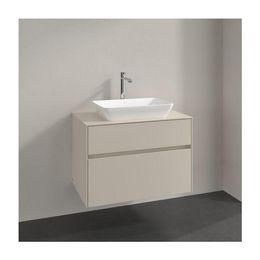 Villeroy & Boch Villeroy und Boch Collaro Waschtischunterschrank C108B0VN 80x54,8x50cm, Waschtisch mittig, LED-Beleuchtung 5,7 W, cashmere grey