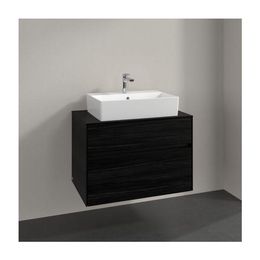 Villeroy & Boch Villeroy und Boch Collaro Waschtischunterschrank C12400AB 80x54,8x50cm, Waschtisch mittig, black oak