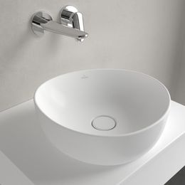 Villeroy & Boch Villeroy und Boch Antao Aufsatzwaschtisch 4A7240RW 40x39,5cm, asymmetrisch, ohne &Uuml;berlauf, stone white C-plus