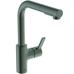 Ideal Standard Gusto K&uuml;chenarmatur BD420A5 magnetic grey, mit Rohrauslauf und herausziehbarer 2-Funktionshandbrause