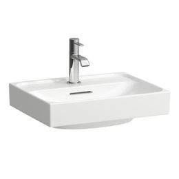 Laufen Meda Handwaschbecken H8151117571041 45x35cm, unterbauf&auml;hig, mit &Uuml;berlauf, 1 Hahnloch pro Becken, wei&szlig; matt