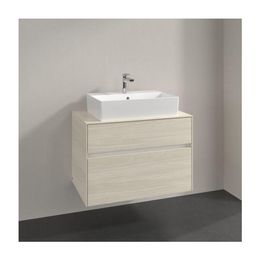 Villeroy & Boch Villeroy und Boch Collaro Waschtischunterschrank C124B0AA 80x54,8x50cm, Waschtisch mittig, LED-Beleuchtung 5,7 W, white oak