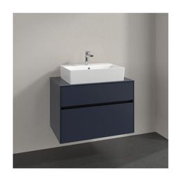 Villeroy & Boch Villeroy und Boch Collaro Waschtischunterschrank C124B0VQ 80x54,8x50cm, Waschtisch mittig, LED-Beleuchtung 5,7 W, marine blue