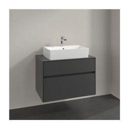 Villeroy & Boch Villeroy und Boch Collaro Waschtischunterschrank C12400VR 80x54,8x50cm, Waschtisch mittig, graphite