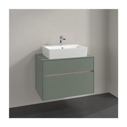 Villeroy & Boch Villeroy und Boch Collaro Waschtischunterschrank C124B0AF 80x54,8x50cm, Waschtisch mittig, LED-Beleuchtung 5,7 W, soft green