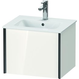 Duravit XViu Waschtisch-Unterschrank XV42150B285 51x42x40cm, 1 Auszug, wandh&auml;ngend, schwarz matt, wei&szlig; hochglanz