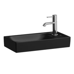 Laufen Meda Handwaschbecken H8151137161121 46x23,5cm, unterbauf&auml;hig, ohne &Uuml;berlauf, 1 Hahnloch, schwarz matt