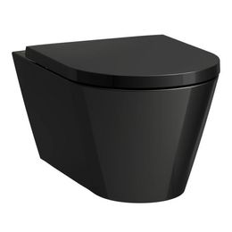 Laufen Kartell Wand-Tiefsp&uuml;l-WC H8213310200001 schwarz gl&auml;nzend, sp&uuml;lrandlos, mit Silent Flush