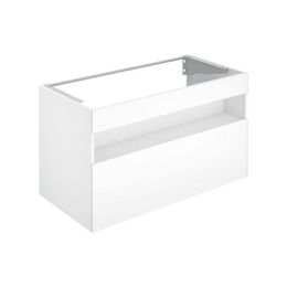 KEUCO Stageline Waschtisch-Unterschrank 32872290000 100 x 62,5 x 49 cm, Lack Inox Seidenmatt, Glas Inox satiniert, ohne Elektrik