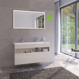 KEUCO Stageline Waschtisch-Unterschrank 32882180000 120 x 62,5 x 49 cm, Dekor Cashmere, Glas Cashmere klar, ohne Elektrik