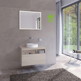 KEUCO Stageline Waschtisch-Unterschrank 32863180000 80 x 55 x 49 cm, Dekor Cashmere, Glas Cashmere klar, ohne Elektrik