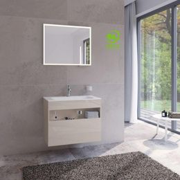 KEUCO Stageline Waschtisch-Unterschrank 32862180000 80 x 62,5 x 49 cm, Dekor Cashmere, Glas Cashmere klar, ohne Elektrik
