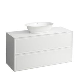Laufen The new classic Schubladenelement/Sideboard H4060220856281 117,5x60x45,5cm, 2 Schubladen, Waschtisch Ausschnitt mittig, geschw&auml;rzte Eiche
