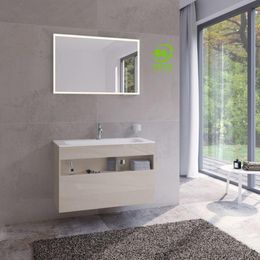 KEUCO Stageline Waschtisch-Unterschrank 32872180000 100 x 62,5 x 49 cm, Dekor Cashmere, Glas Cashmere klar, ohne Elektrik