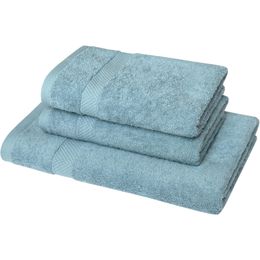 Handtuch Set Dyckhoff, gr&uuml;n, Walkfrottier, Obermaterial: 100% Baumwolle, Handtuch-Sets, "Planet", 2 Handt&uuml;cher (50x100cm), 1 Duschtuch (70x140cm)