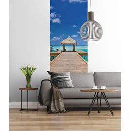 Komar Fototapete "Digitaldruck Vlies - Beach Resort - Gr&ouml;&szlig;e 100 x 280 cm", Rollen:, bunt, Schlafzimmer, Tapeten, Wohnzimmer, Schlafzimmer