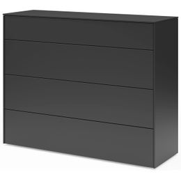 Kommode, B:121cm H:97cm T:42cm, schwarz, SET ONE BY Musterring, Holzwerkstoff, Schlafzimmer, Sideboards, "Riverside", Grifflos mit Push to Open
