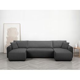 Wohnlandschaft OTTO HOME, B:311cm H:79cm T:52cmanthrazit, Sofas, "JONAA, 311 cm, U-Form, Schlafsofa, Boxspringfederung, Cord u. Struktur", 133/270cm,
