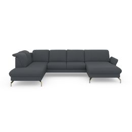 Sit & More Wohnlandschaft SIT & MORE, B:338cm H:84cm T:207cm, grau, Sofas, "Fashion U-Form", wahlweise mit Kopfteilverstellung, Vorziehsitz, motorisch,