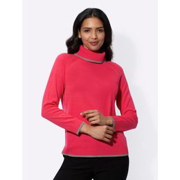 Classic Basics Damen Rollkragenpullover "Rollkragen-Pullover", pink, Gr. 56, gemustert, mehrfarbig, 100% Polyacryl, Pullover
